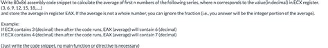 Solved Write 80×86 Assembly Code Snippet To Calculate The