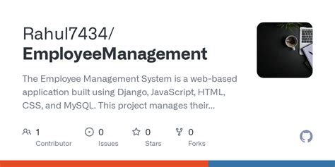 GitHub Rahul EmployeeManagement The Employee Management System Is A Web Based Application