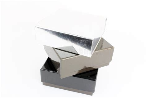 Stack Of Three Boxes Vertically Stock Image Image Of Stacked Wrapped 80485871