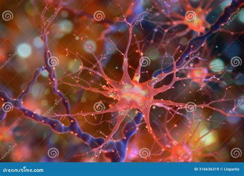 Neural Network Connection With A Cosmic Sparkling Visual Representation In Vibrant Colors Stock