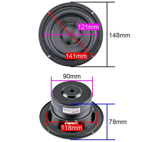 Ghxamp 525인치 148mm 유리섬유 서브우퍼 Hifi 스피커 홈시어터 카 오디오 업그레이드 고출력 방수 4ohm 60w 50hz 1개 Gearbest