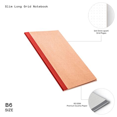 Archmesh B6 Slim Long Dot Grid Notebook Pack Of 6 Dot Isometric Square Grid Notebooks