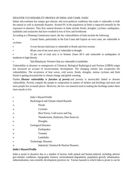 Indias Disaster Vulnerability Pdf Science And Mathematics