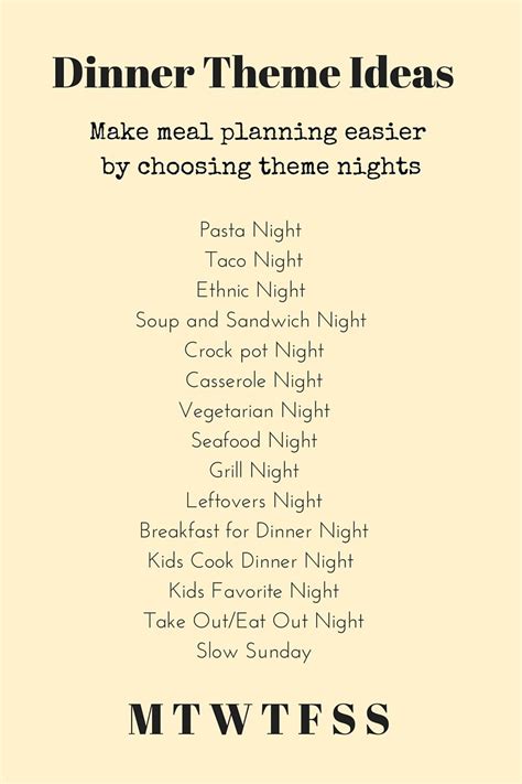 65 Dinner Themes Fun Themed Dinner Nights Artofit