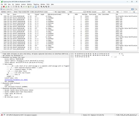 Wireshark Not Capturing Bluetoorth Le Data Packets But Does Show