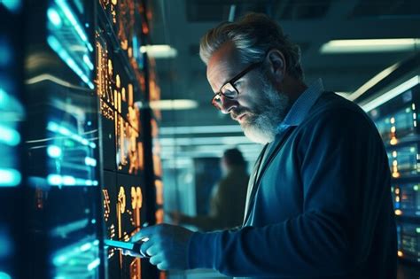 Premium Photo Senior Cybersecurity Expert Reviewing Network Generative Ai