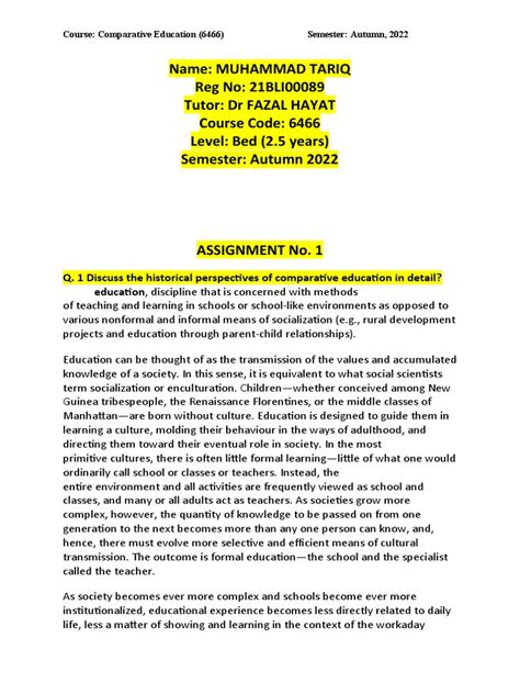 6466 1 Assignment No 1 Autumn 2022 Download Free Pdf Literacy