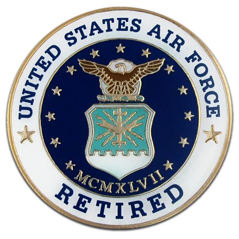 Usaf Air Force Retired Military Enamel Lapel Pin