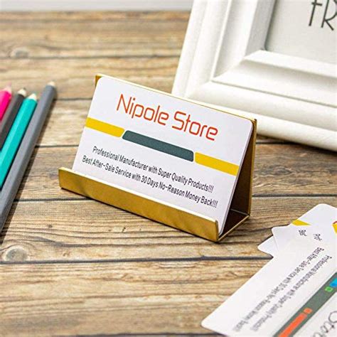 Nipole High End Business Card Holder Stainless Steel Desk Accessory Business Card