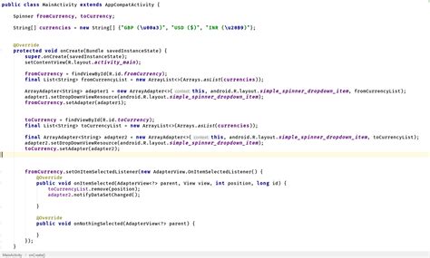 Java How To Remove One Option From A Spinner List That Is Selected In
