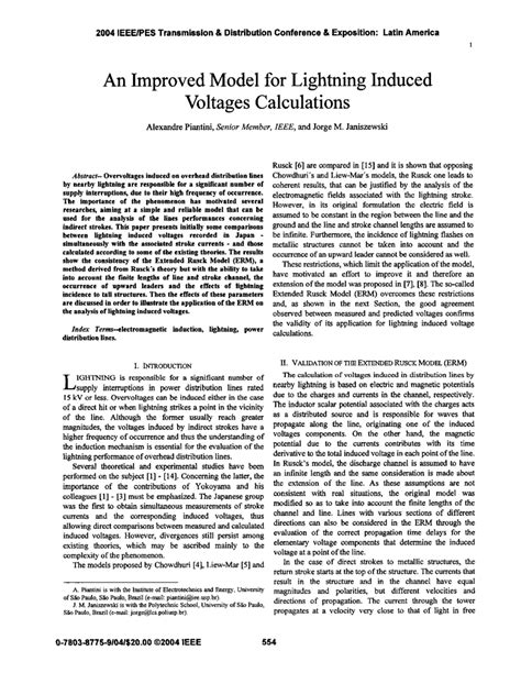 Pdf An Improved Model For Lightning Induced Voltages Calculations