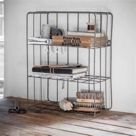 Industrial Wire Wall Mounted Shelving Unit Black Country Metalworks