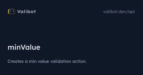Minvalue Valibot