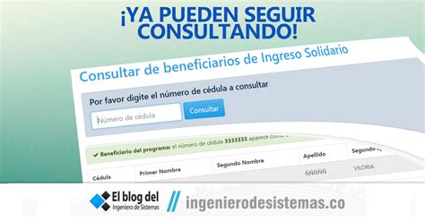 Ingreso Solidario Consultar Por Cédula Ingreso Solidario Consultar