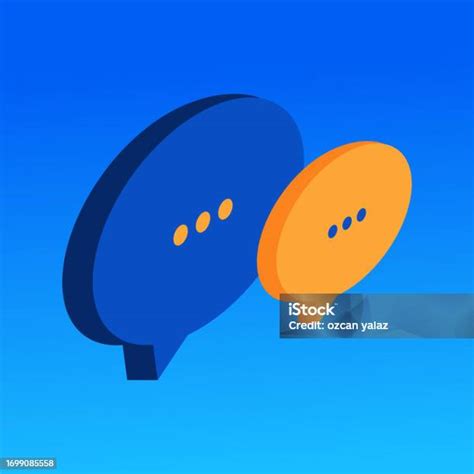 말하는 풍선 연설 의사 소통 대화 채팅 버블 사인 두 개의 간단한 말풍선 기호입니다 격리된 벡터 그림입니다 3차원 형태에 대한 스톡 벡터 아트 및 기타 이미지 Istock