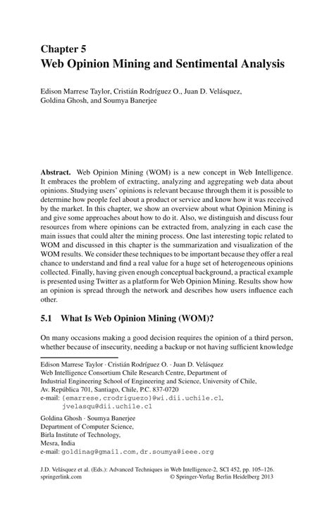 Pdf Web Opinion Mining And Sentiment Analysis