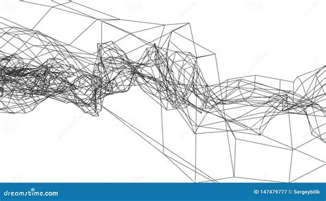 Calidad Del Extracto De La Rejilla Nueva Del Dibujo Del Wireframe De Humo De La Nube De La