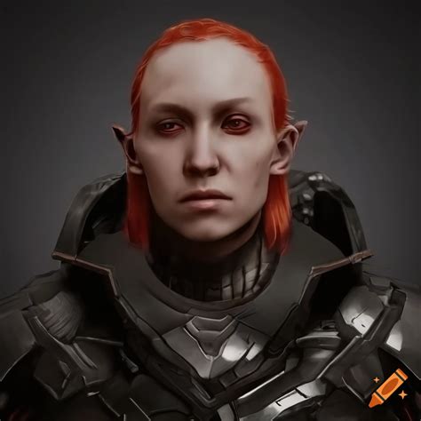 Portrait Of A Red Haired Sci Fi Cyborg Warrior On Craiyon