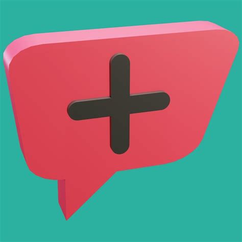 Бесплатный Psd файл 3d рендеринга пузырьковый чат с красной формой коробки и плюсом Премиум