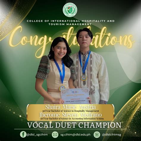 Dlsl Sg College Of International Hospitality And Tourism Management Congratulations To Our