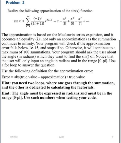 Solved Problem 2 Realize The Following Approximation Of The