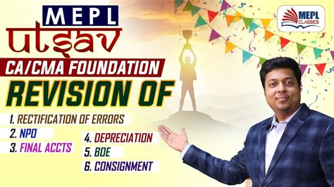 Mepl Utsav Cacma Foundation Accounts Booster Revision Mepl Mohit Agarwal Youtube
