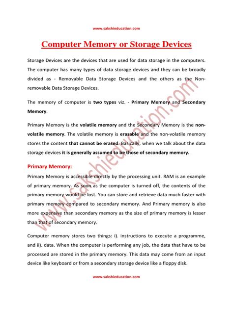 Computer Memory Pdf Pdf Disk Storage Computer Data Storage
