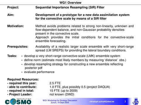 Ppt Strategy Defined In Wg1 Workshop Sequential Importance Resampling Sir Filter Powerpoint