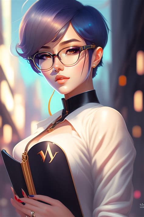 Lexica Beautiful Hot Anime Girl With Short White Hair Hot Body Full Body Wearing Mini Skirt