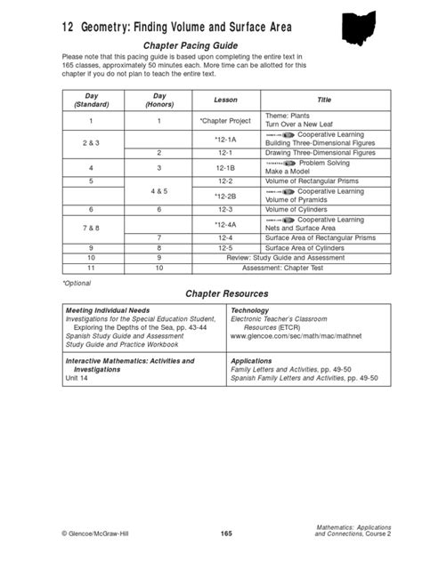 12 Geometry Finding Volume And Surface Area Pdf