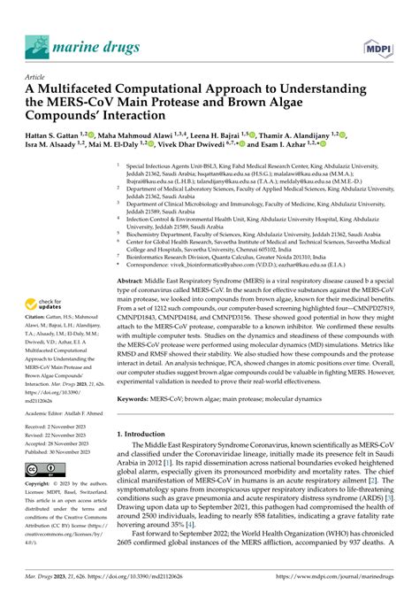 Pdf A Multifaceted Computational Approach To Understanding The Mers Cov Main Protease And