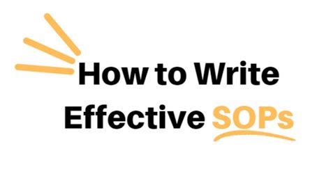 How To Write Effective Sops Importance And Best Practices Youtube
