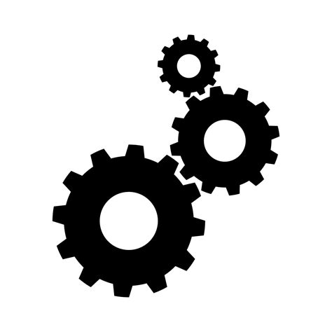 Cogwheel Group Black Vector Icon Gear Set Simple Glyph Web Symbol