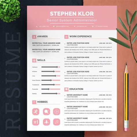 Senior System Administrator Free Resume Template Design And Layout Download Now 83113