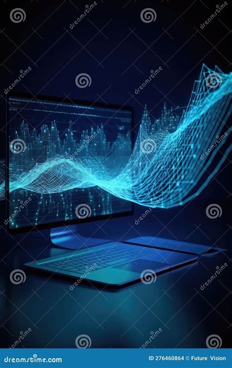 Digital Data Processing Over Computer Screen Created Using Generative