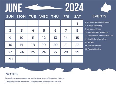 Editable June Calendar Templates In Word To Download