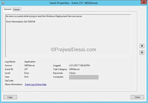 Sccm Distribution Point Windows Deployment Services Error 0xc1030104