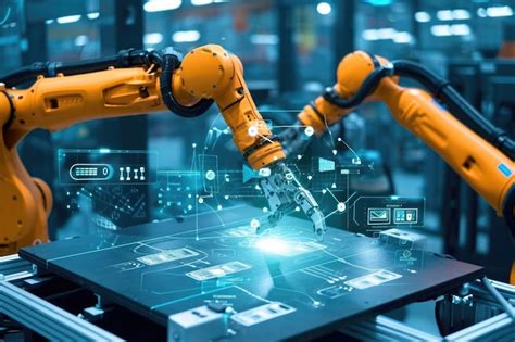 Premium Ai Image Smart Robot Arms For Automation In Industry 40
