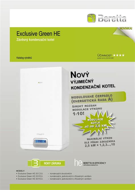 NOVÝ. Exclusive Green HE Závěsný kondenzační kotel VÝJIMEČNÝ ...
