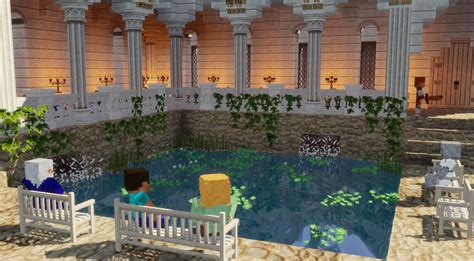 宝条みちる Minecraft On Twitter Rt Crafter Isoter Miniaturiachallenge 第7回テーマ：「癒しの水辺」 『中庭の人工池