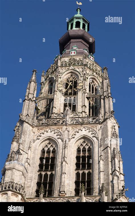 The Tower Of The Church Of Our Lady Onze Lieve Vrouwekerk In Breda