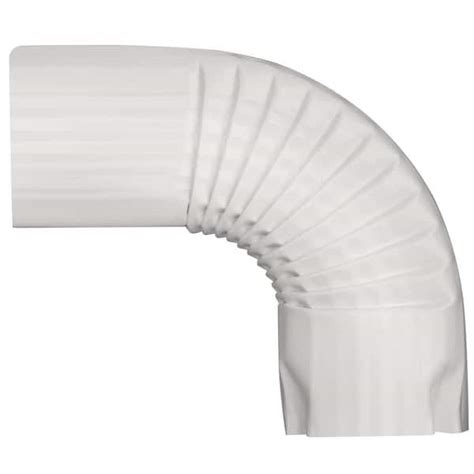 Angel Sar 2 In X 3 In White Aluminum 90° B Style Downspout Gutter