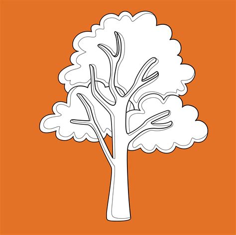 Big Tree Nature Cartoon Digital Stamp Outline 27936918 Vector Art At Vecteezy