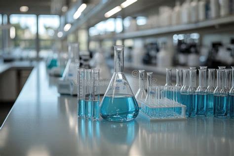 Laboratory Experiment Setup Close Up Of Modern Scientific Equipment In Clean Environment Stock