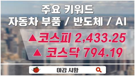 2차전지 반등과 자동차 산업 호조 기대감 마감 시황 Youtube