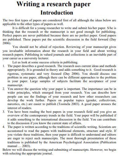 26 Research Paper Introduction Examples To Download