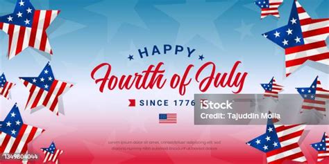 해피 넷 의 7 월 미국 독립 기념일 은 1776 년 이후 화려한 미국 추상적 인 배경에 스타 모양 미국 국기 요소와 인사 디자인 0명에 대한 스톡 벡터 아트 및 기타