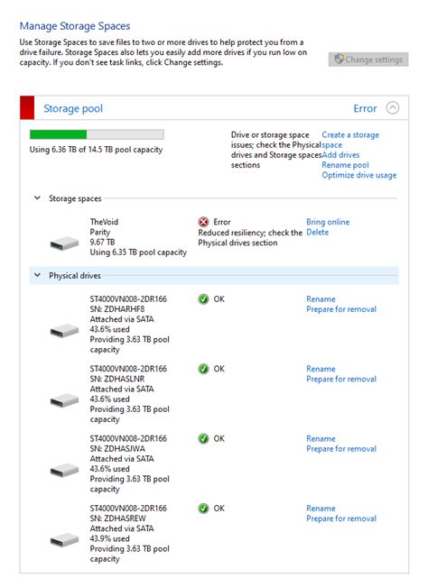 Storage Spaces Error But No Failing Disks Rdatahoarder