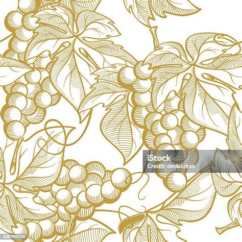 포도와 포도 나무의 무리를 묘사 하는 원활한 질감 벡터 그래픽 포도주 양조업자에 대한 스톡 벡터 아트 및 기타 이미지 포도주 양조업자 관목 농업 Istock