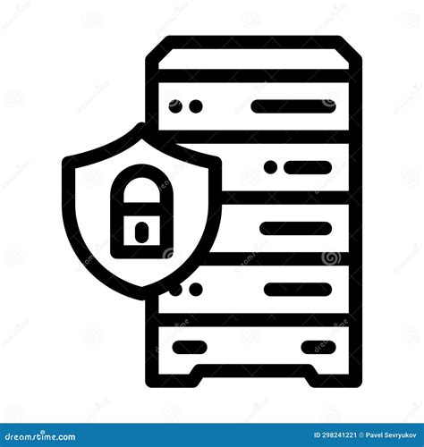 Data Access Control Database Line Icon Vector Illustration Stock